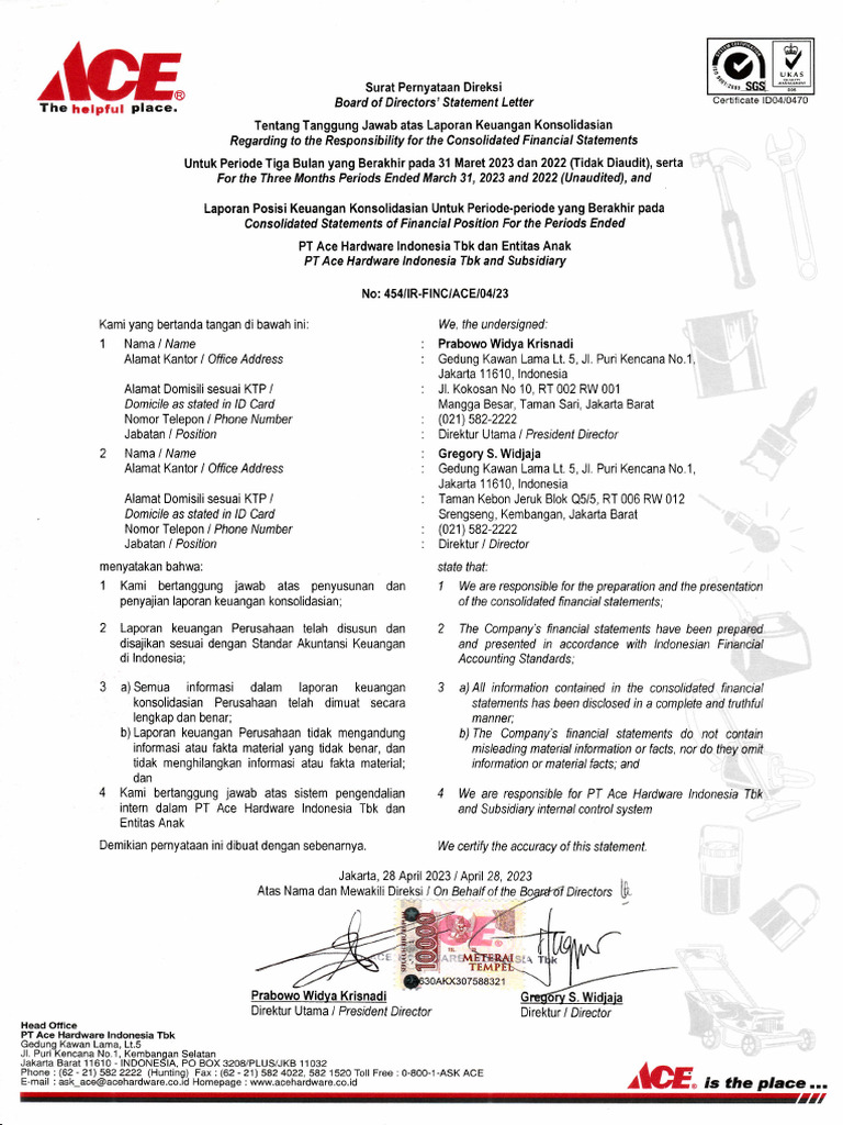 SPD Aces 1Q22 | PDF