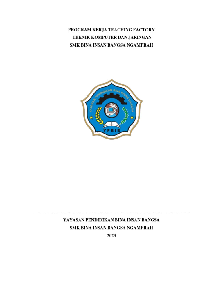 Program Kerja TEFA TKJ | PDF