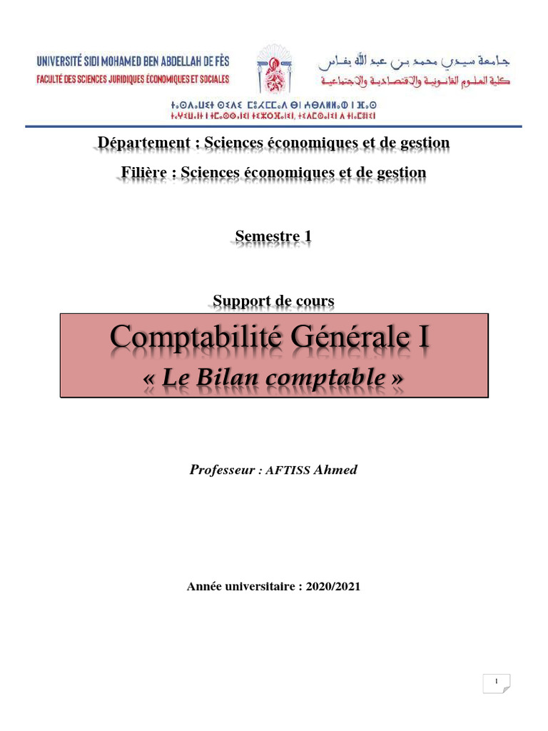 Le Bilan Comptable de Lentreprise | PDF | Bilan comptable | Capitaux ...