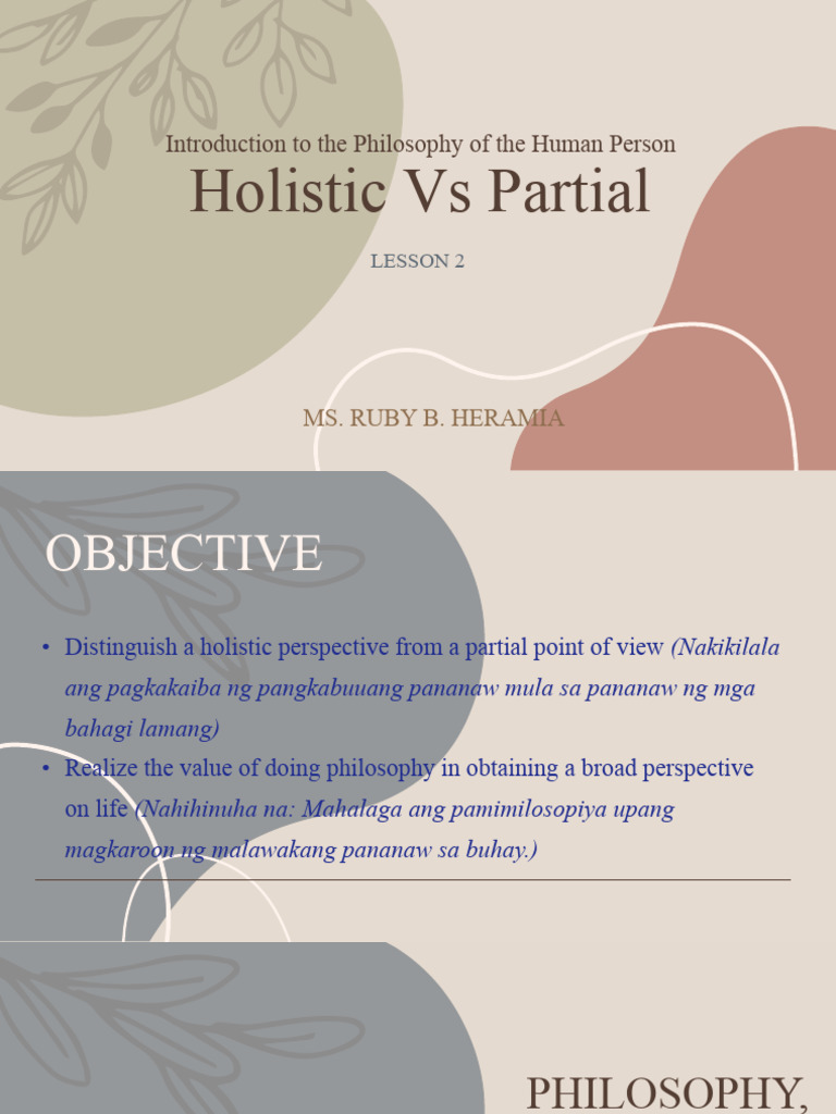 2 Holistic VS Partial | PDF | Holism | Thought