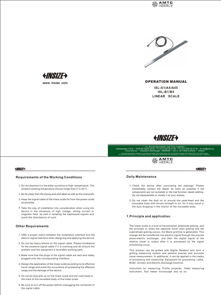 Manual Isl A-B Linear-Scale | PDF | Screw | Linearity