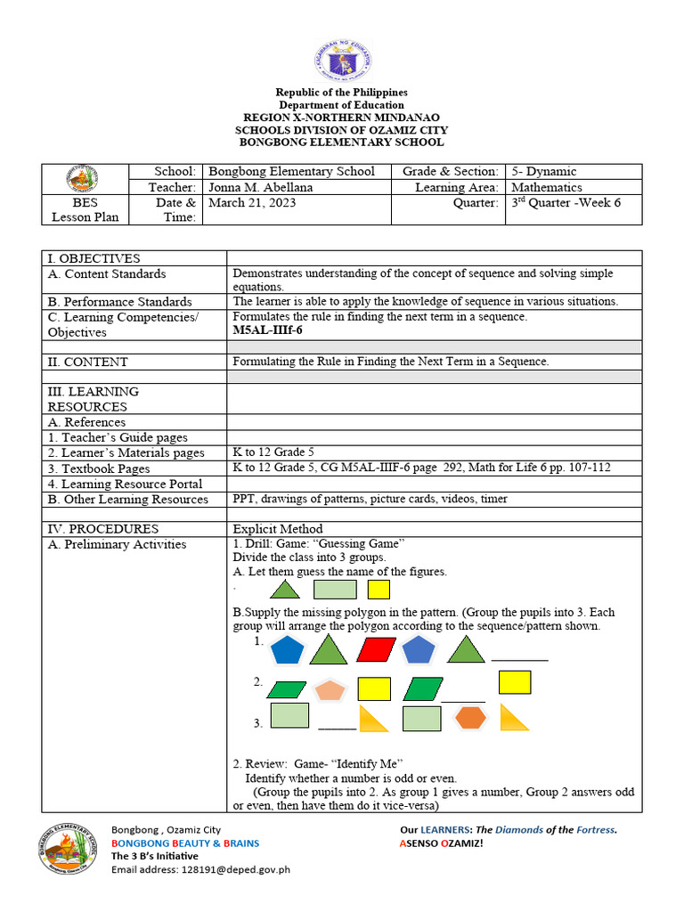 3RD Quarter Cot 3 March 20 2023 | PDF | Learning | Mathematics