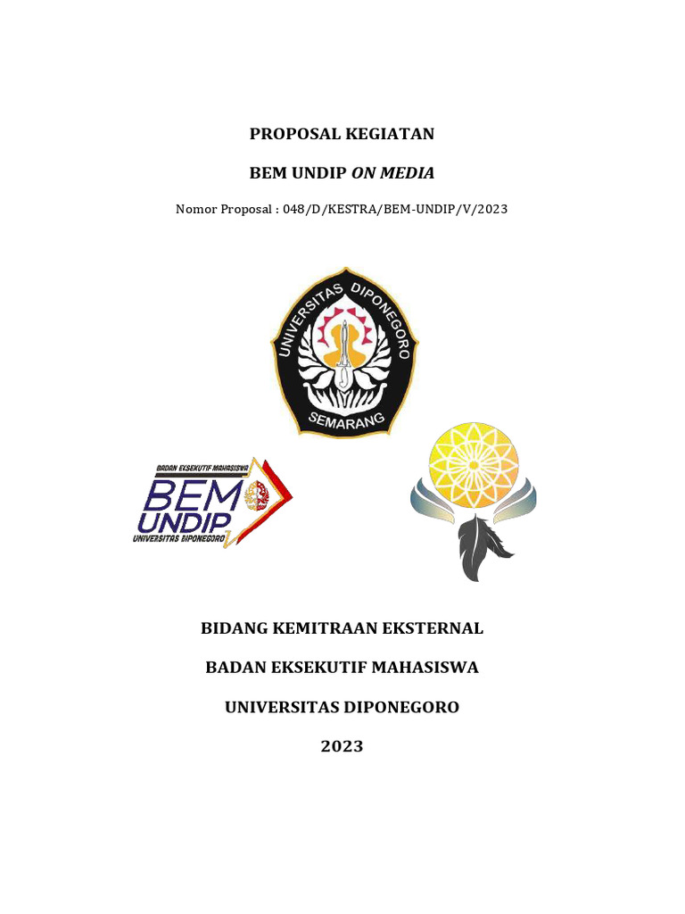Proposal Bem Undip On Media | PDF