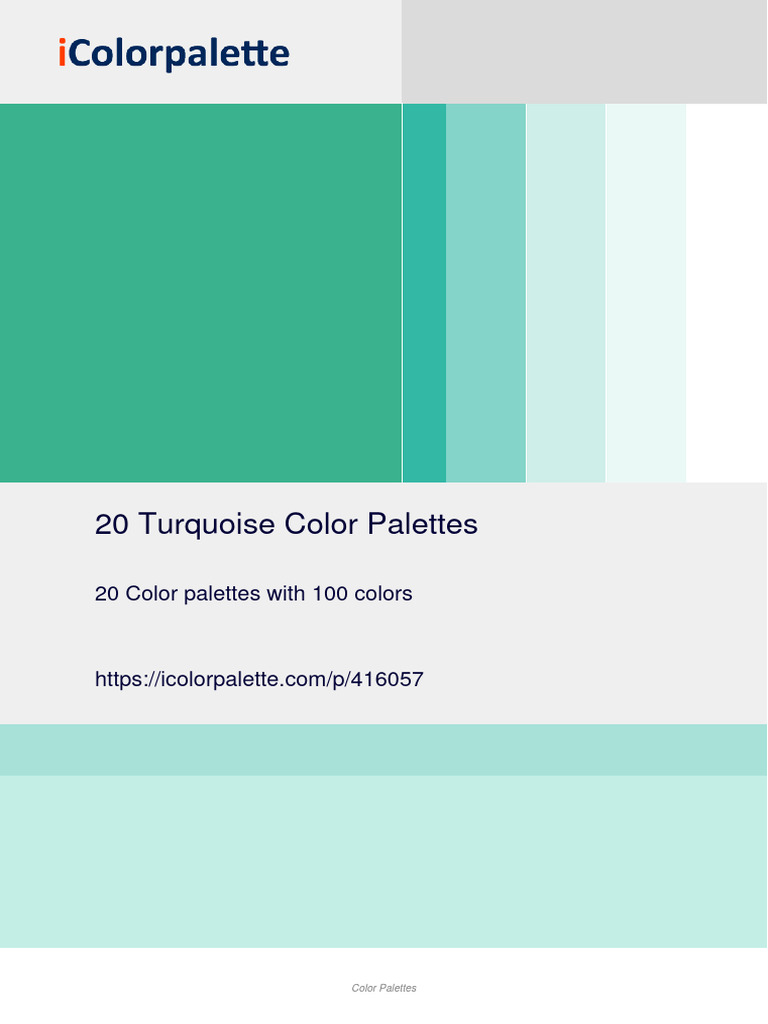 20 Turquoise Color Palettes 1 - 416057 | PDF