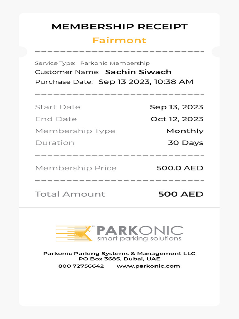 Parkonic Invoice | PDF