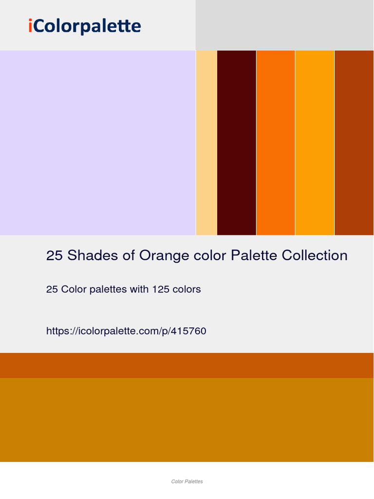 25 Shades of Orange Color Palette Collection 1 - 415760 | PDF
