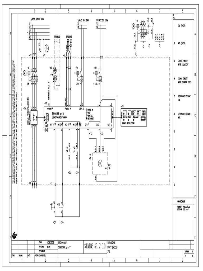 E-7 Schemat Sterowania Wylacznik Mocy (MCCB) | PDF