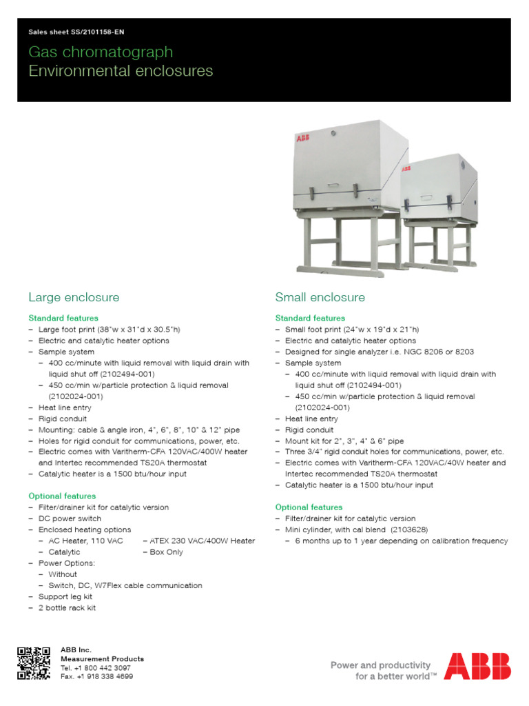 Gas Chromatograph Environmental Enclosures | PDF | Electrical Engineering | Manufactured Goods