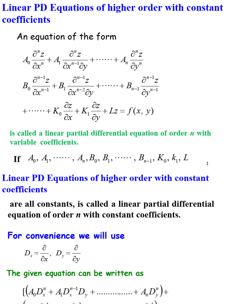 Higher Order PDE CF | PDF