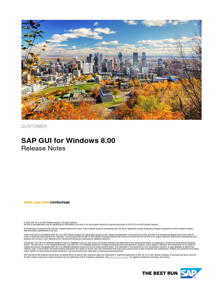 SAP GUI For Windows 800 Release Notes | PDF | Windows Registry ...
