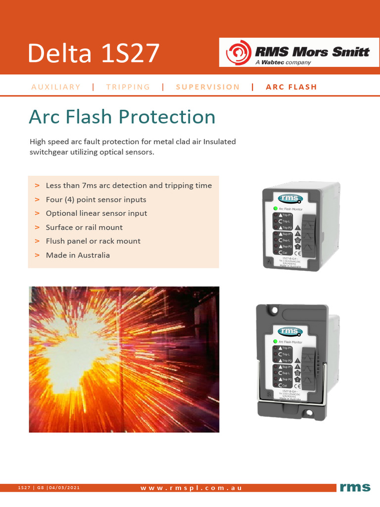 1S27 - Arc Flash Relay | PDF | Relay | Switch