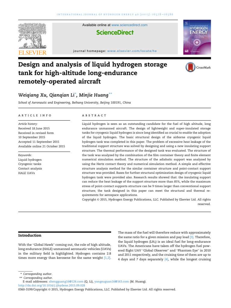 Design and Analysis of Liquid Hydrogen Storage | PDF | Stress ...