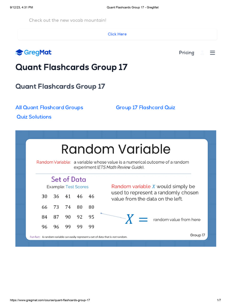 Quant Flashcards Group 17 - GregMat | PDF | Learning | Educational Assessment And Evaluation