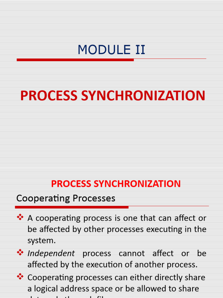 Os Unit Ii Process Synchronization Pdf Process Computing Computing 2243