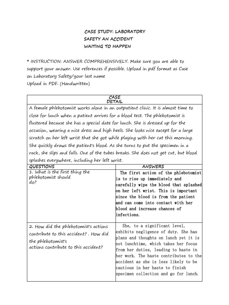 Case Study Lab Safety Nawab1 | PDF | Laboratories | Medical Specialties