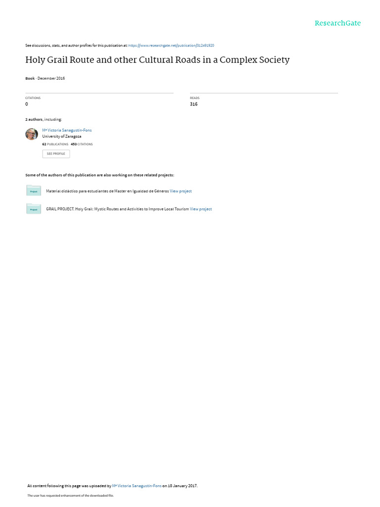 Holy Grail Route and Other Cultural Roads in A Complex Society | PDF