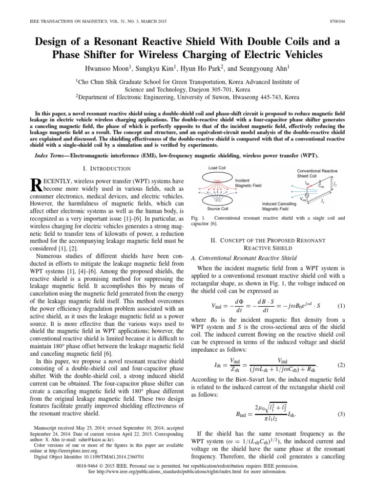 Design of A Resonant Reactive Shield With Double Coils and A Phase ...