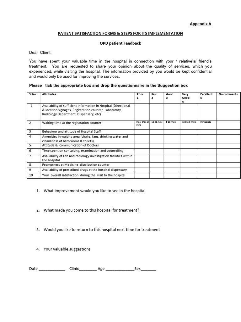 OPD Patient Feedback | PDF | Science & Mathematics