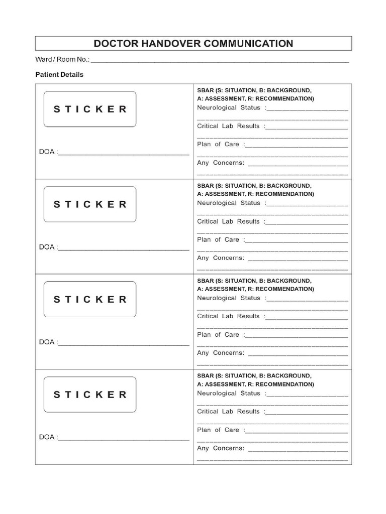 Doctor Handover Communication | PDF