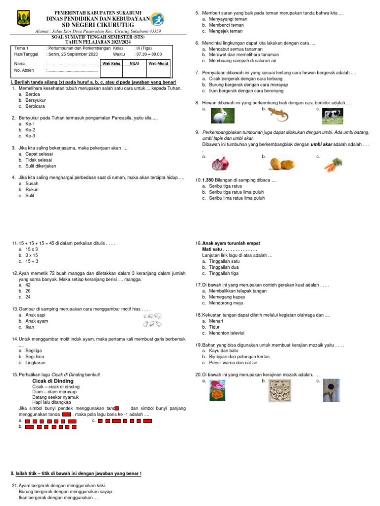 Soal STS K3 T1 | PDF