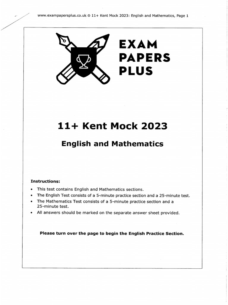 EPP - English and Maths Sample Paper 4 | PDF