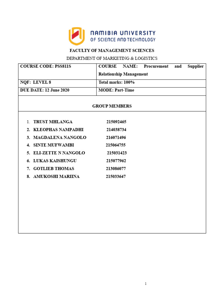 Final Procurement Assignments | PDF