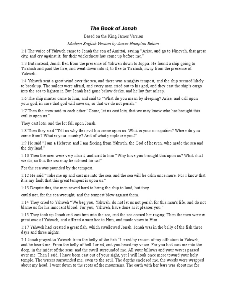 The Book of Jonah | PDF | Jonah | Torah