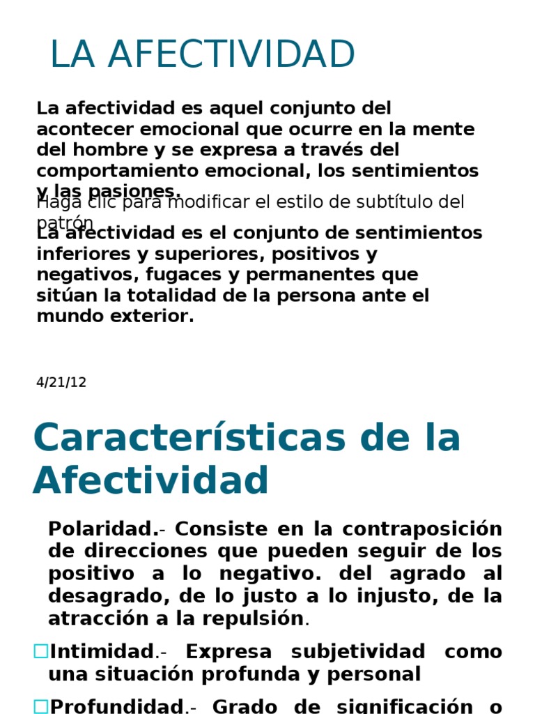 La Afectividad | Las emociones | Conceptos psicologicos