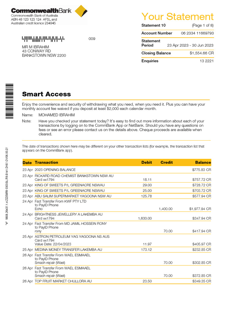 Statement 20230630 | PDF | Debits And Credits | Debit Card