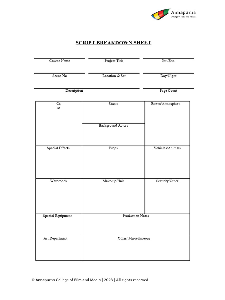 Script Breakdown | PDF