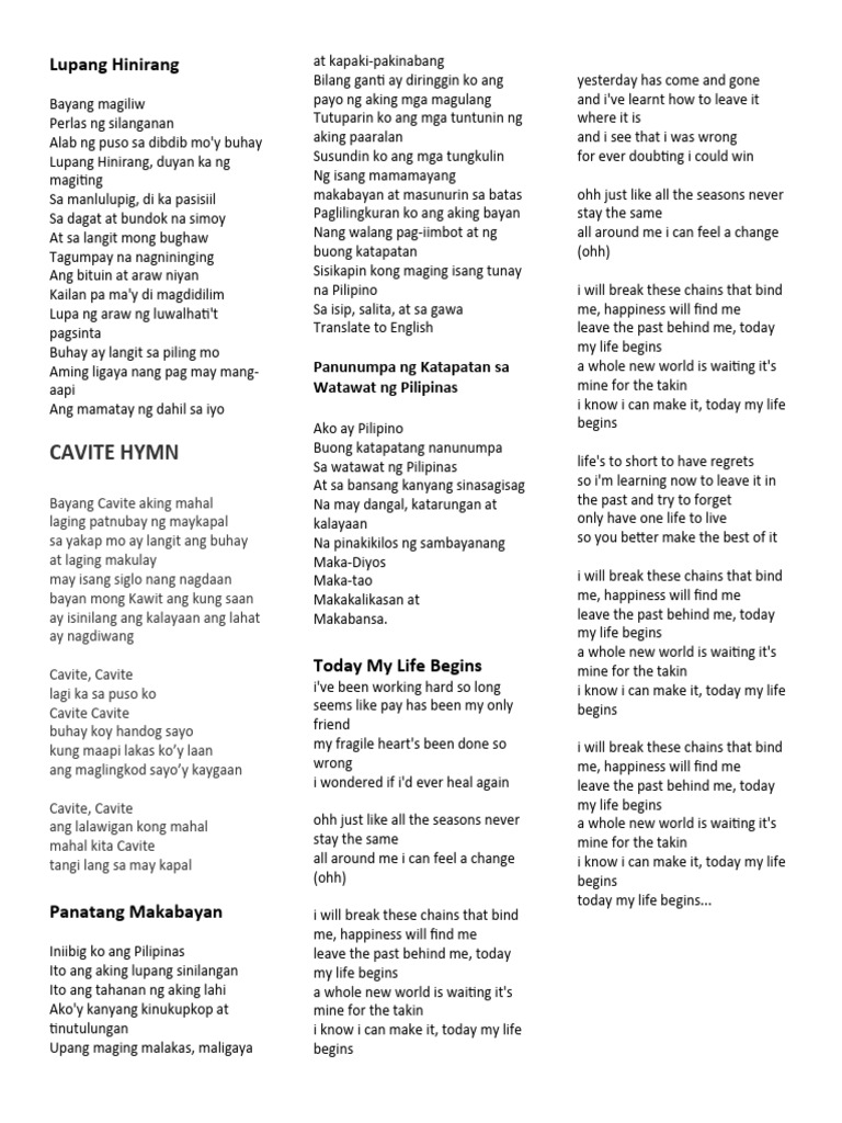 SONGS-AND-OATH-FOR-MOVING-UP | PDF