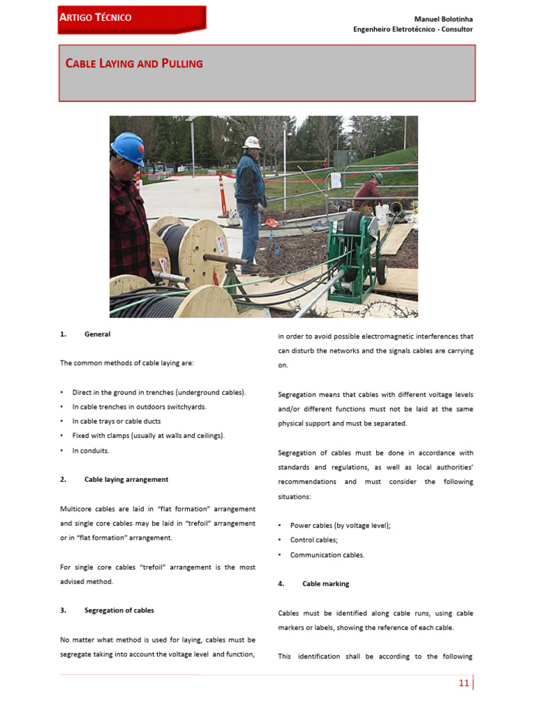 Cable Laying and Pulling | PDF | Materials | Civil Engineering