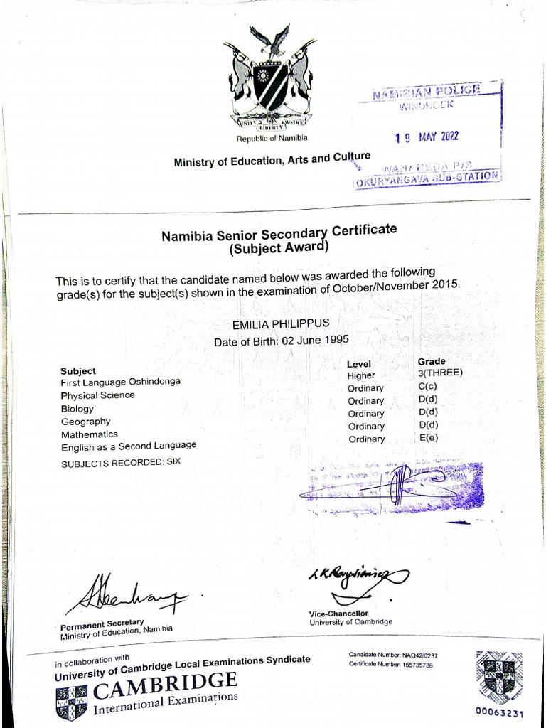 95060200582-2022-Grade12Certificate | PDF