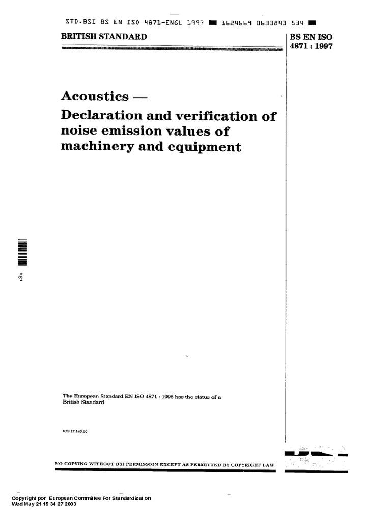 BS en Iso 4871 1996 | PDF