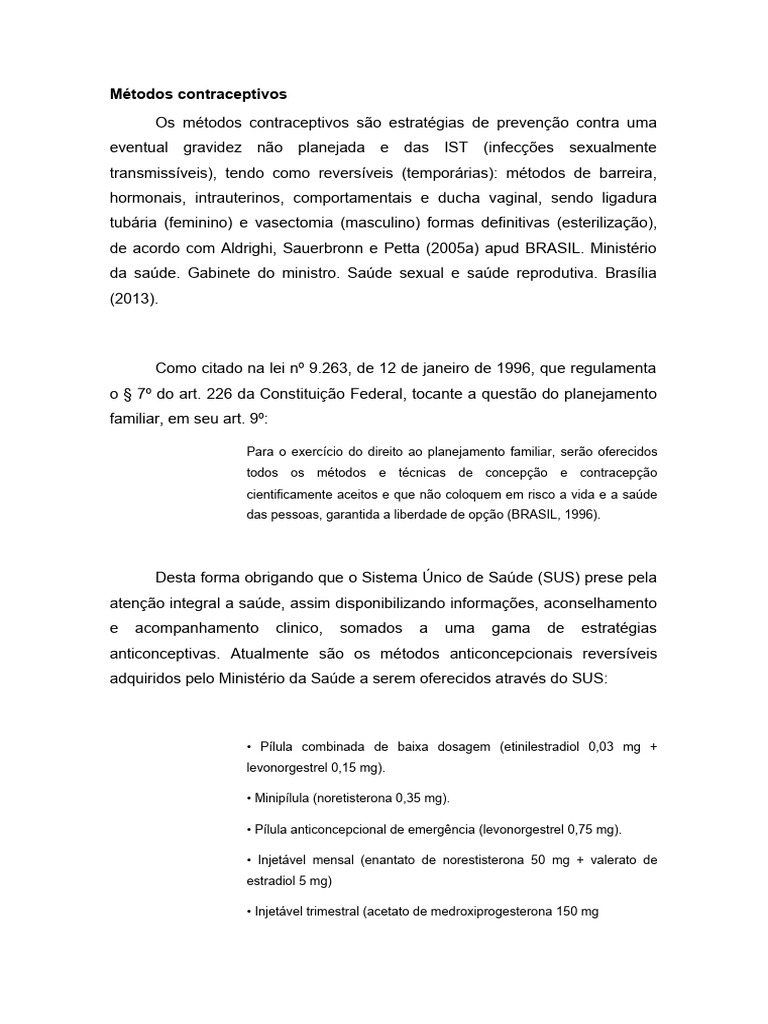 Metodos Contraceptivos | PDF
