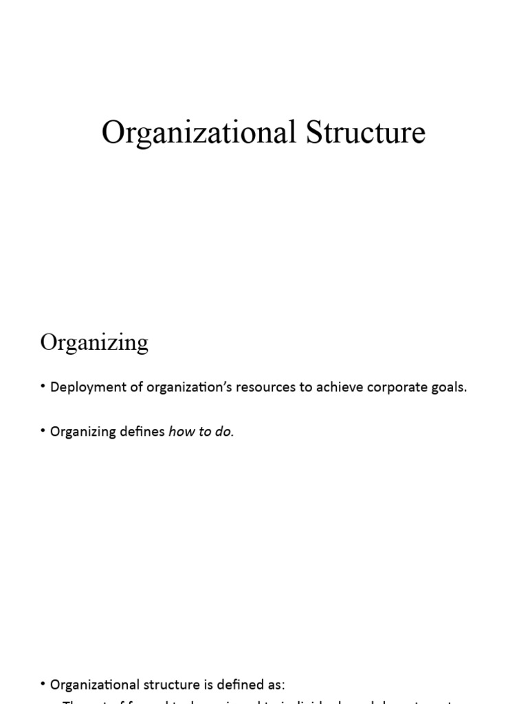 Organizational Structure | PDF