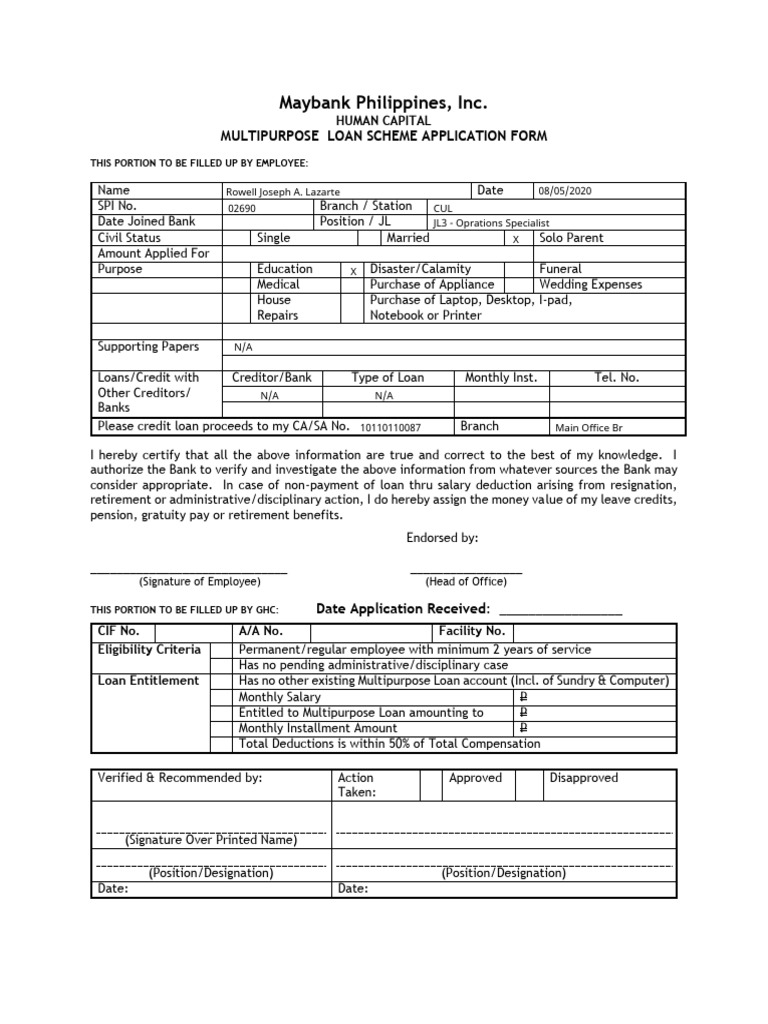 MPL Application Form 2019 Edited | PDF