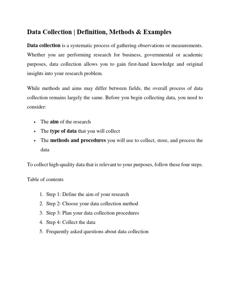 Data Collection and Methods | PDF | Methodology | Data