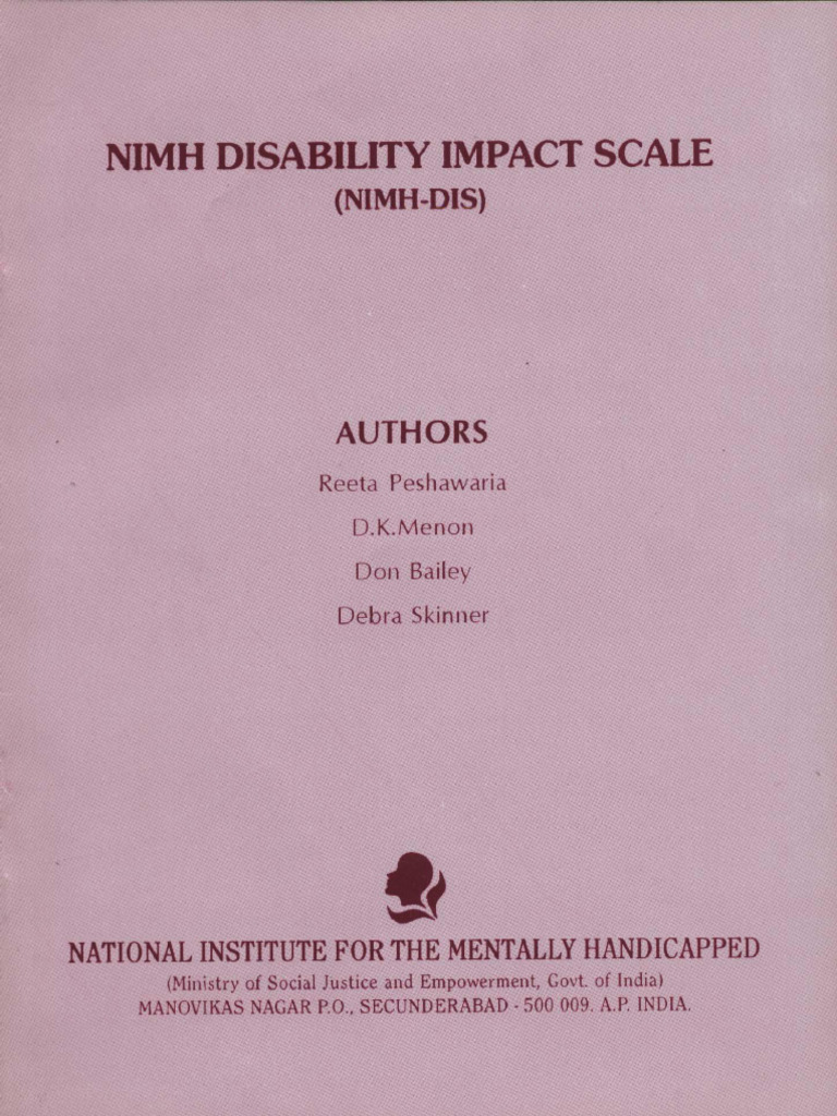 NIMH Disability Impat Scale | PDF | Family | Intellectual Disability