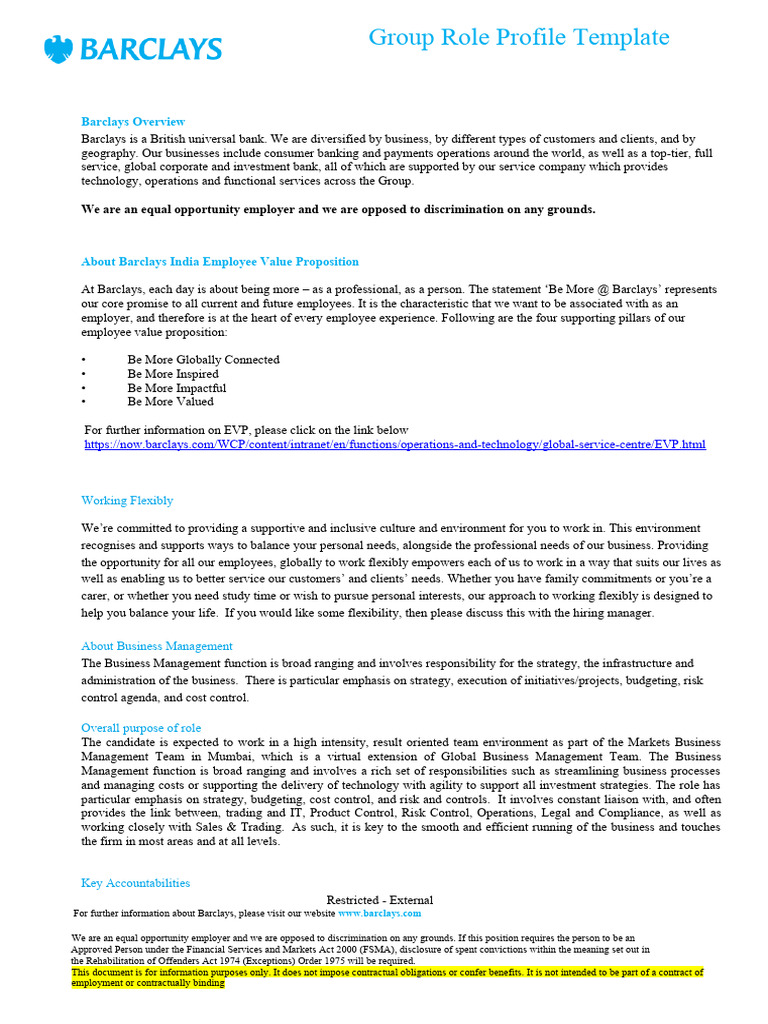 Management Trainee - Markets Business Management | PDF | Business ...