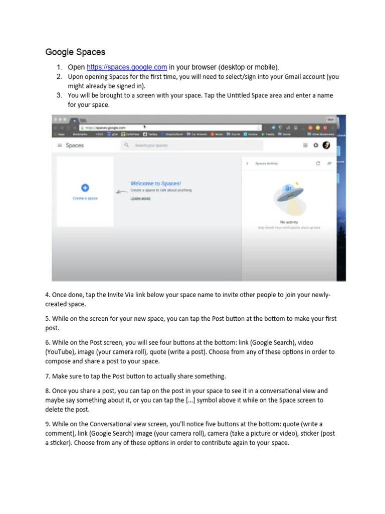 Google Spaces Manual | PDF