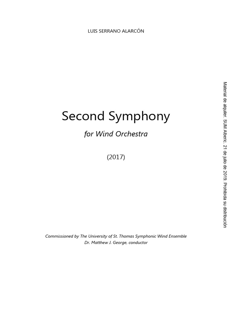 Second Symphony - Score - Sum Alberic | PDF | Saxofón | Aerófonos