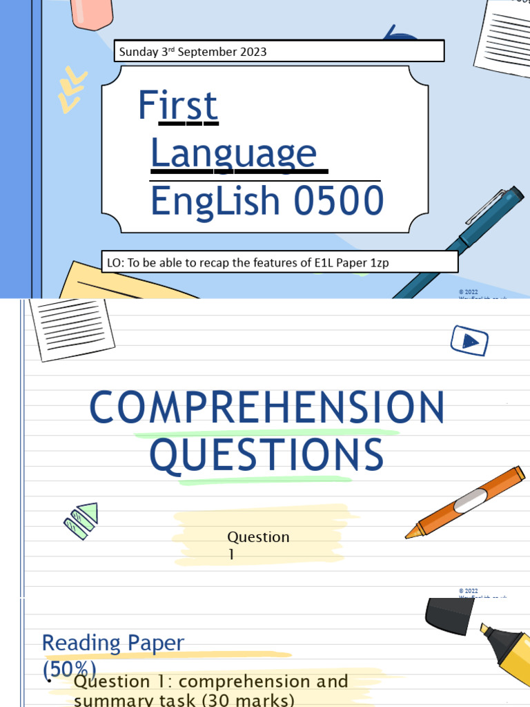 First Language English 0500: Sunday 3 September 2023 | PDF | Human ...