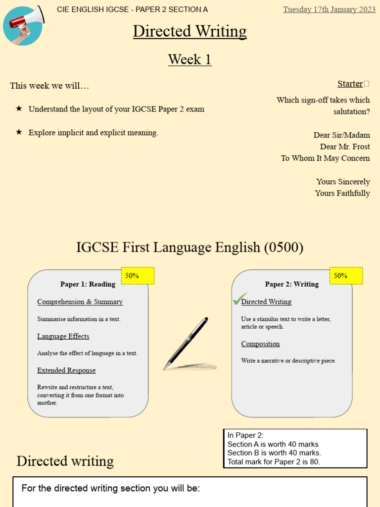 Directed Writing Lesson Plan | PDF | Cognitive Science | Communication