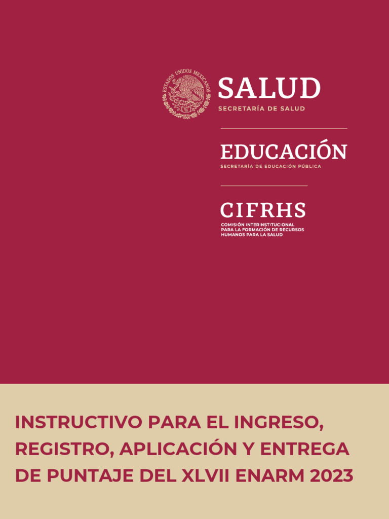 Instructivo ENARM 2023: Registro y Puntaje | PDF | Examen de licencia ...