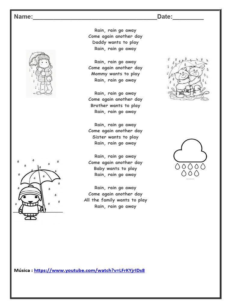 Rain Rain Go Away Activities With Music Songs Nursery Rhymes Fun Act ...