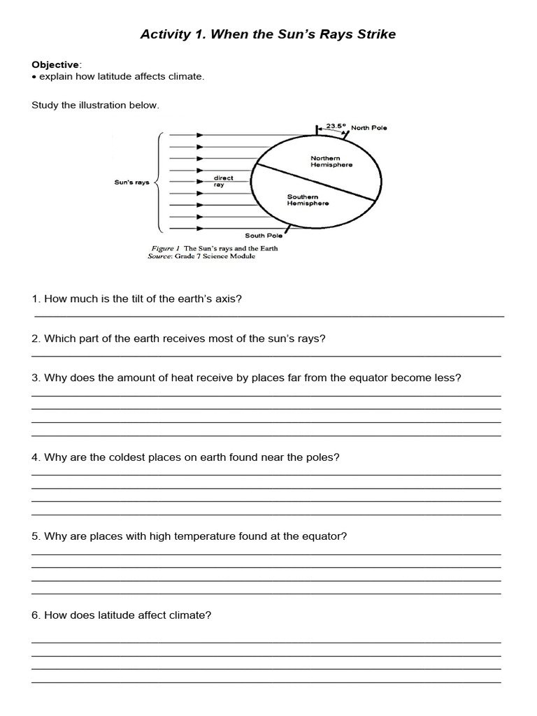 Activity 1 - When The Sun Rays Strike | PDF
