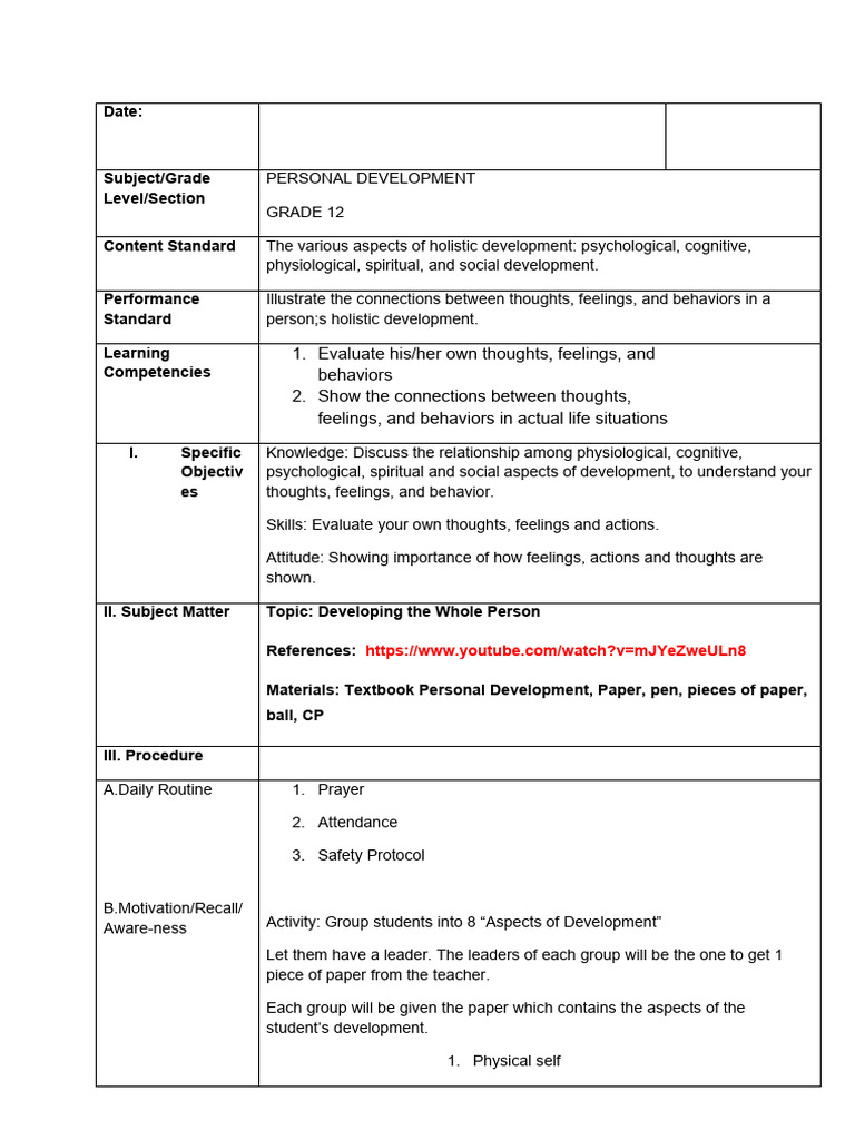 LP2 Perdev | PDF | Feeling | Thought