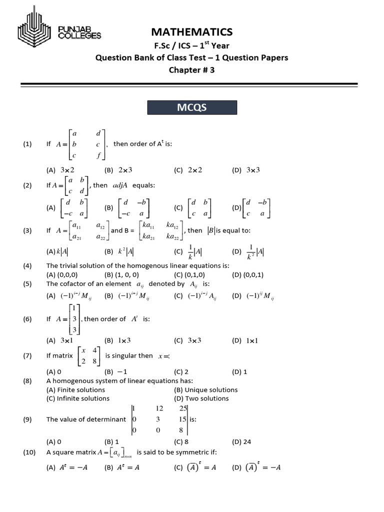 Part 1 Question Bank of CT-1 Question Papers | PDF