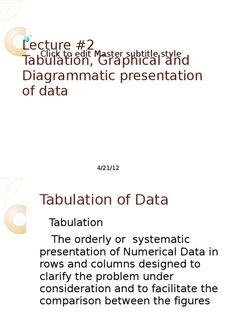 Classification, Tabulation, Graphical and Diagrammatic Presentation of Data | PDF | Probability ...